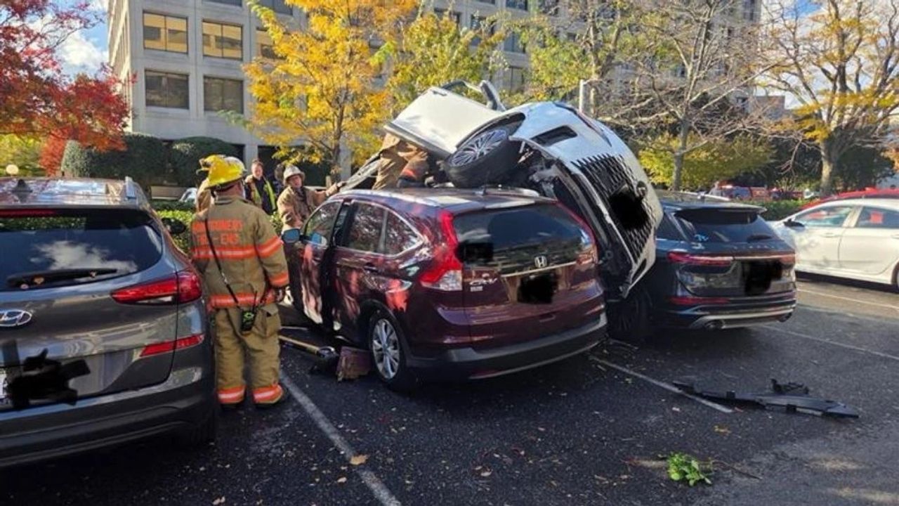 Chaos in Bethesda: Car Goes Airborne, Crashes Onto Two Occupied ...